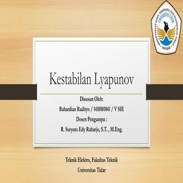Kestabilan lyapunov | PPTX