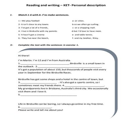 Ket reading and writing | DOCX