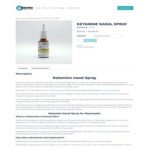 KETAMINE NASAL SPRAY Cost | PDF