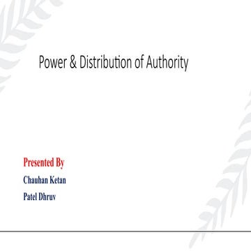 Power and distribution of authority Ketan and Dhruv ch 13.pptx