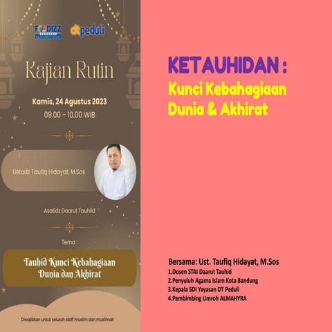 Ketaulidan: Kunci Kebahagiaan Dunia dan Akhirat dalam Tauhid | PDF
