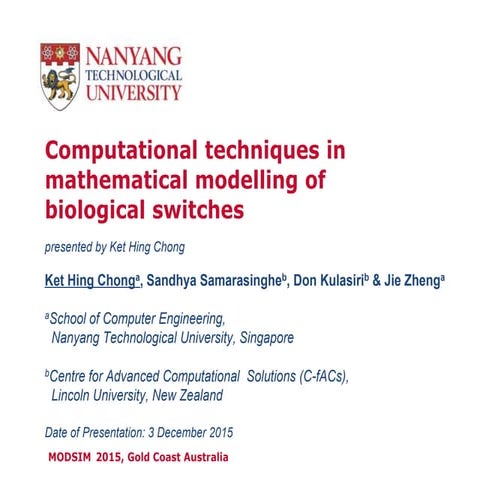 Computational techniques in mathematical modelling of biological ...