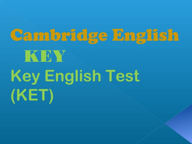 Cambridge KET Exam - Reading & Writing Prep | PPTX