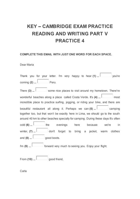 Ket practice part v 3 | PDF