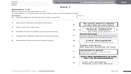 Ket writing part 9 | PDF