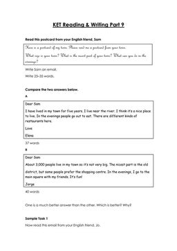 Ket reading and writing practice | PDF