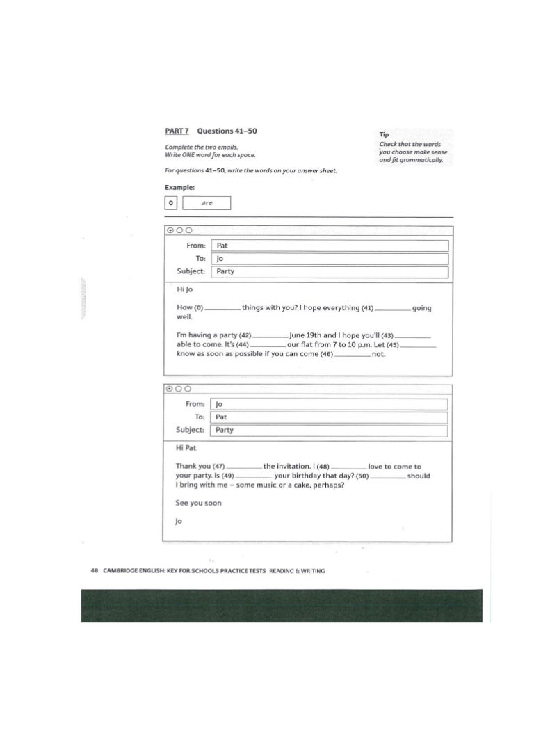 Ket writing practice 1