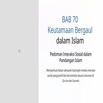 Keutamaan-Bergaul-dalam-Islam-sesuai-sunnah | PPTX