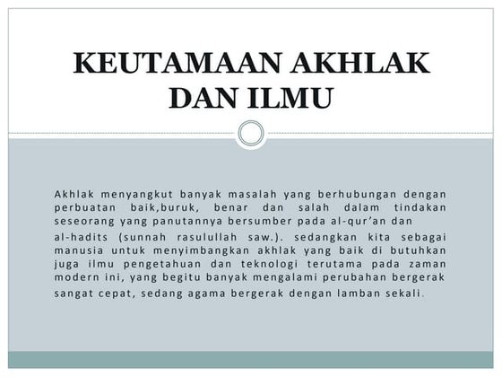 Konsep Akhlak Dalam islam | PPT