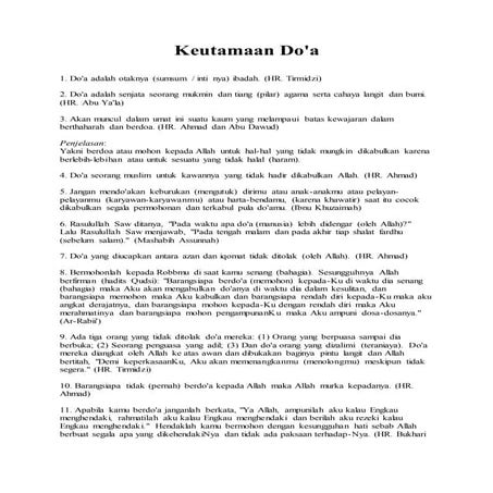 Keutamaan doa | DOCX