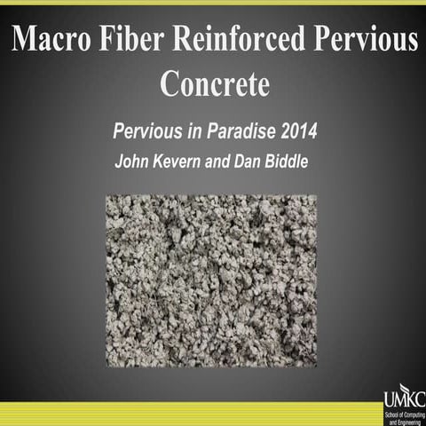Macro Fiber Reinforced Pervious Concrete | PPTX
