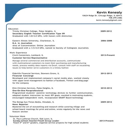 Kevinkenealyresumemsword5 17-14 | PDF