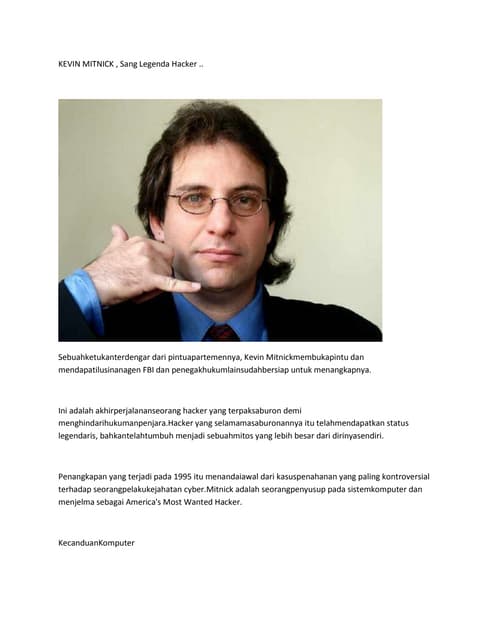 Kevin mitnick sang legenda hacker | PDF Kevin mitnick sang legenda hacker | PDF