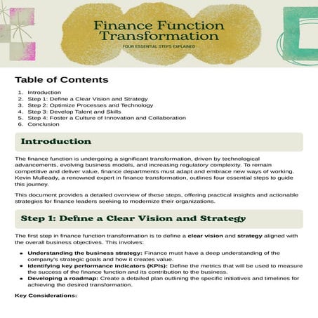 Kevin Mulleady Explains the Four Essential Steps for Finance Function ...