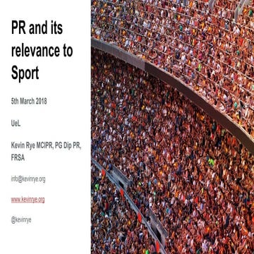 PR and its relevance to Sport | PPT