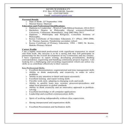 CURRICULUM VITAE opiyo-1 | DOC