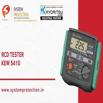 RCD TESTER KEW 5410| KYORITSU | System Protection | PDF