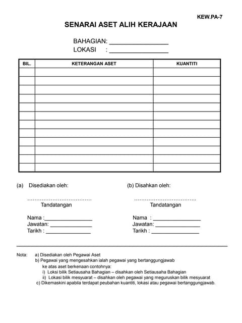 kew.pa 12 (sijil tahunan pemeriksaan harta modal dan inve | DOC