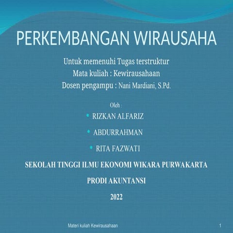 PPT MAKALAH KEWIRAUSAHAAN2 STIE WIKARA.ppt