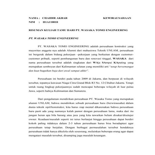 Kewirausahaan chaidir akbar | DOCX