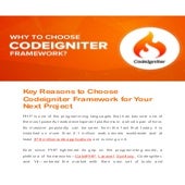 Key Reasons to Choose Codeigniter Framework for Your Next Project