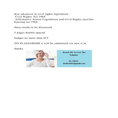 Key advances in civil rights legislation Civil Rights Act 1964 .docx