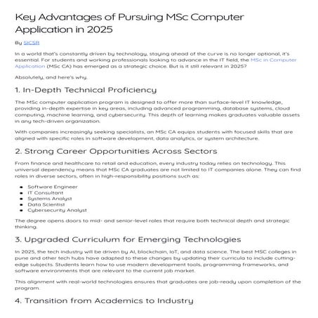 Key Advantages of Pursuing MSc Computer Application in 2025.pdf