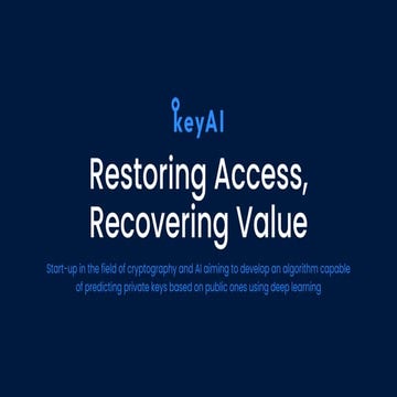 KeyAI. Solving a math problem to recover lost crypto assets. | PDF