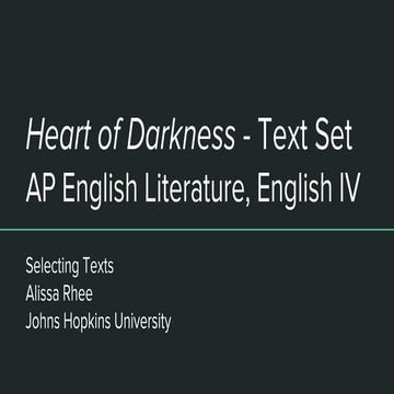 Heart of Darkness - Text Set, AP English Literature, English IV | PDF ...