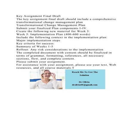 Key Assignment Final DraftThe key assignment final draft should in.docx