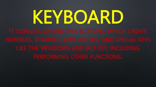 The Keyboard, Its Parts and Basic F.pptx | Operating Systems | Computer Software and Applications