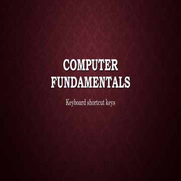 Keyboard-Shortcuts.pptx Keyboard hacks/shorcuts | PPTX | Computer Peripherals | Computing