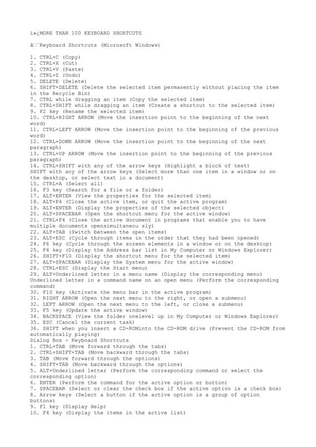 Computer Lessons for Kids: Keyboard Shortcuts | PPTX