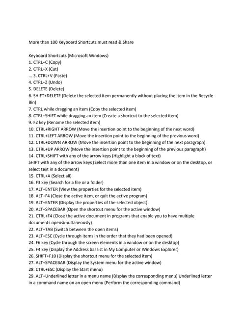 Computer Lessons for Kids: Keyboard Shortcuts | PPTX