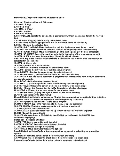 Exceljet excel shortcuts_160623 | PDF