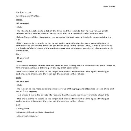 Key character profiles | DOCX