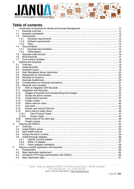 TOC training Keycloak RedhatSSO advanced | PDF