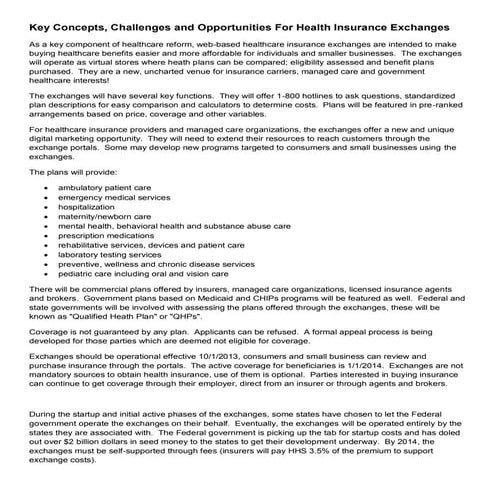 Key Concepts, Challenges and Opportunities For Health Insurance ...