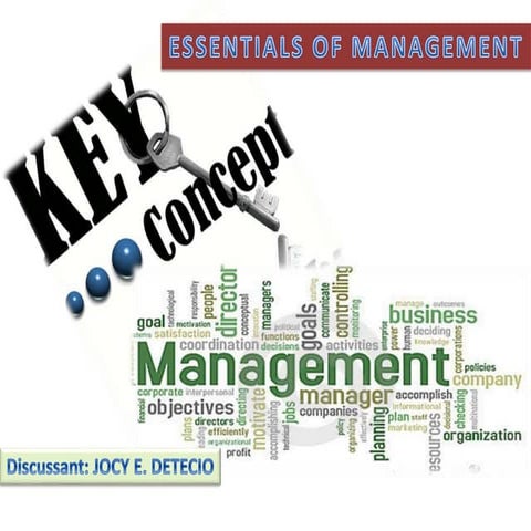 Key concepts of management by jocy e. detecio | PPTX