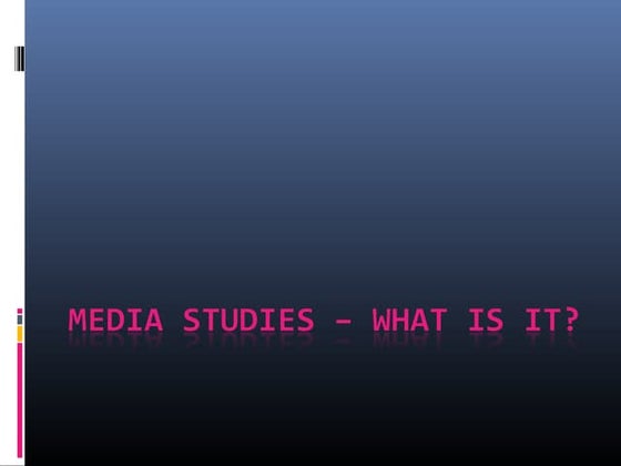 Four key concepts of media studies | PPT