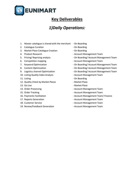 Product sales operation process | PDF