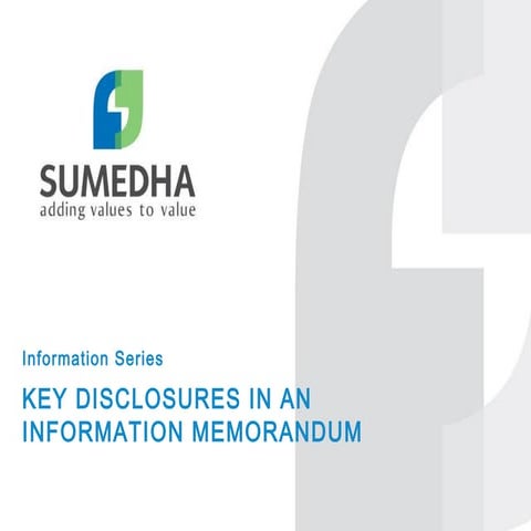 Key Disclosures In An Information Memorandum | PPT