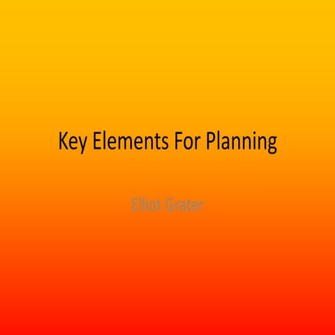 Key elements for planning | PPT