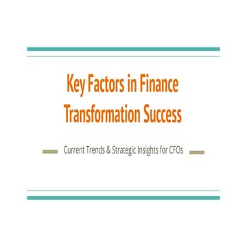 Key Factors in Finance Transformation Success | PDF