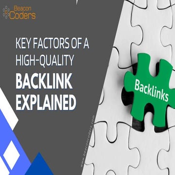 Key Factors of a high Quality Backlink for seo | PDF