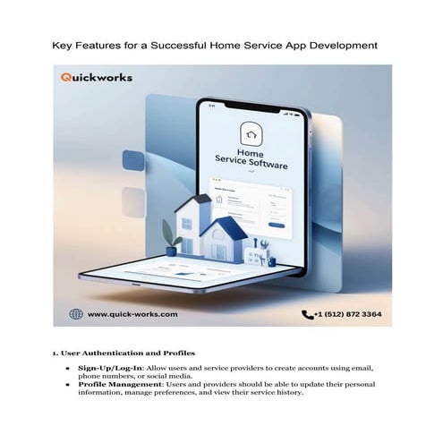 Key Features for a Successful Home Service App Development | PDF