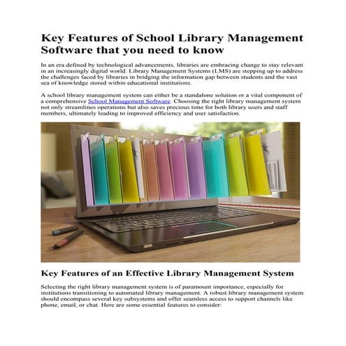 Key Features of School Library Management Software that you need to ...