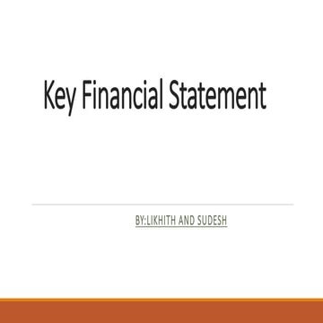 Key Financial Statement.. income statement,balance sheet,cash flow ...