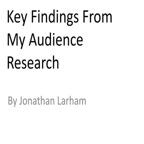 Key findings from my audience research | PPTX