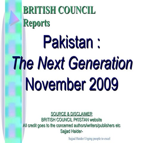Key findings pakistan next generation | PPT